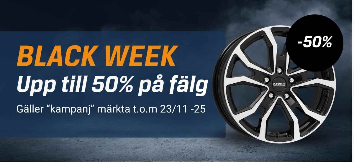 Black week, rabatt på däck & fälg - Bythjul.com